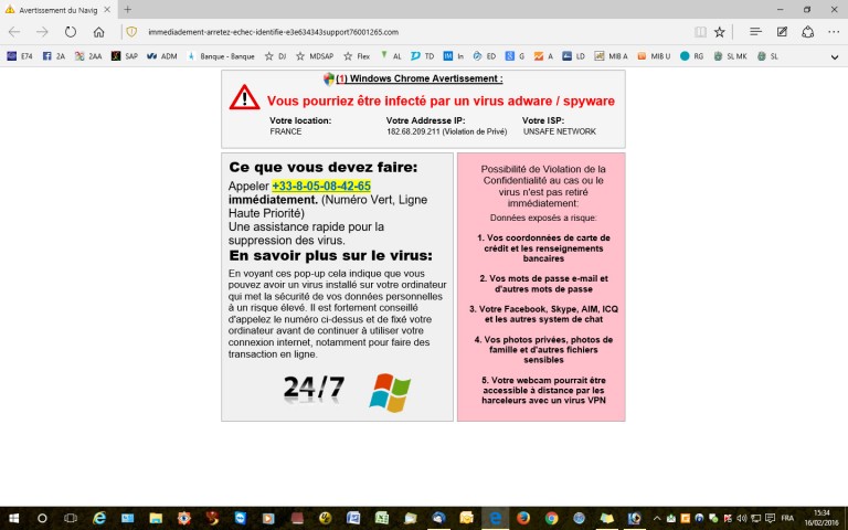 Alerte pour une fausse infection de virus informatique | Informatique ...